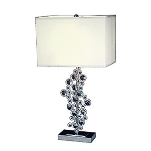 Elegant Designs LT1027-CHR Prismatic Crystal Sequin and Chrome Table Lamp