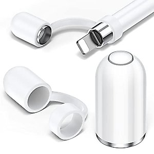 TITACUTE for Apple Pencil Cap 1st Generation Magnetic iPencil Replacement for Apple Pen Top Stylus Cover AntiFall Silicone Holder for iPad Pro 10.5" 12.9" 9.7" for iPad 10 9 8 7 6 Air 3 Mini 5th White