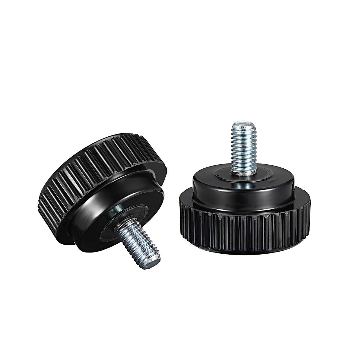 uxcell M8 x 15mm Metric Male Thread Knurled Clamping Knobs Grip Thumb Screws Plastic Threaded Hand Bolt Knobs Black 5 Pcs