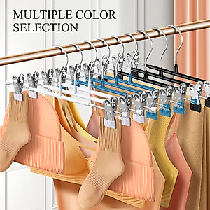 Bumodel 20 Pack 12Inch Heavy Duty Pants Skirt Hangers with Clips,Metal Trousers Hanger for Jeans Black Non Slip Women Shorts Hangers Saving Space Clothing Hanger for Adult,Men,Children,Kid,Baby