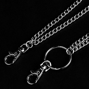 Wisdompro Pants Chain, Heavy Duty Belt Chain Hip Hop Punk Trousers Jeans Chain with Lobster Clasps for Men and Women -2 Layer