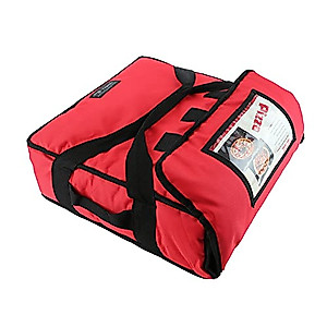 YOPRAL Insulated Food Delivery Bag Pizza Delivery Bags Professional Pizza Warmer Carrier Bags Moisture Free for Three 16" Pizza (PB03-0016-RED)