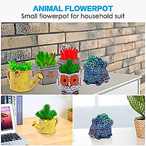 CHENP.HMC Planters Set of 5 Ceramic Succulent Planter Pot with Drainage,Planting Pot Flower Pots,Small Planter Pots for Garden,Cactu,Succulent Pot(Plants Not Included)…