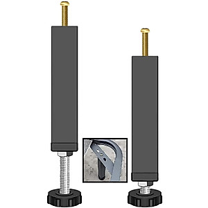 2Pcs Adjustable Steel Bed Frame Center Slat Support Legs Replacement, Sofa Furniture Cabinet Feet,Bed Rail Support for Wooden Bed (Height:5.9 to 8.6 inch)