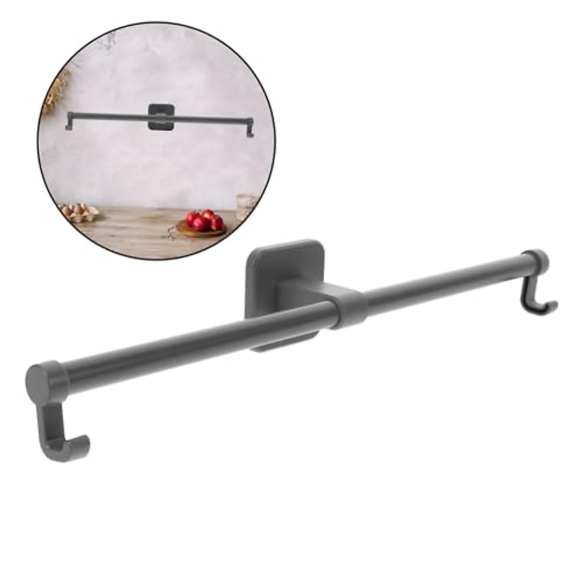 Retractable Towel Rack Cupboard Door Bar Towel Holder for Bathroom Bath Towel Holder Towel Shelf Towel Hanger for Bathroom Towel Rack with Hook Towel Bar Towel Holders Grey Plastic Veemoon
