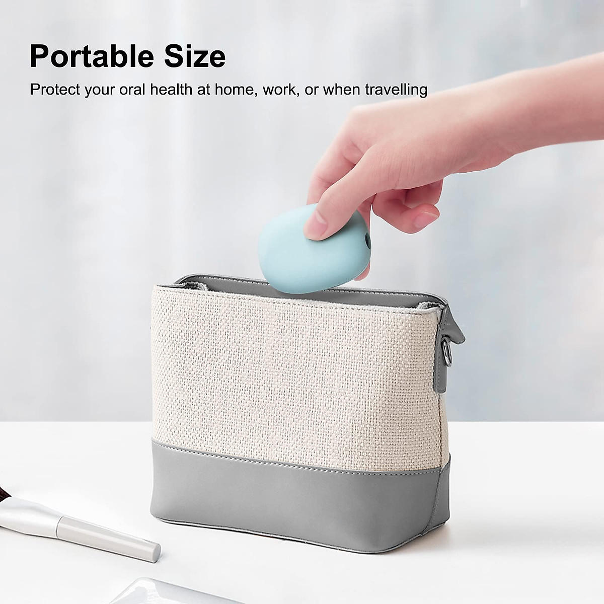 ELMWAY Toothbrush Holder, Toothbrush Cleaner Case, Portable USB Charging Toothbrush Cover with U V-C Light, Travel Toothbrush Holder