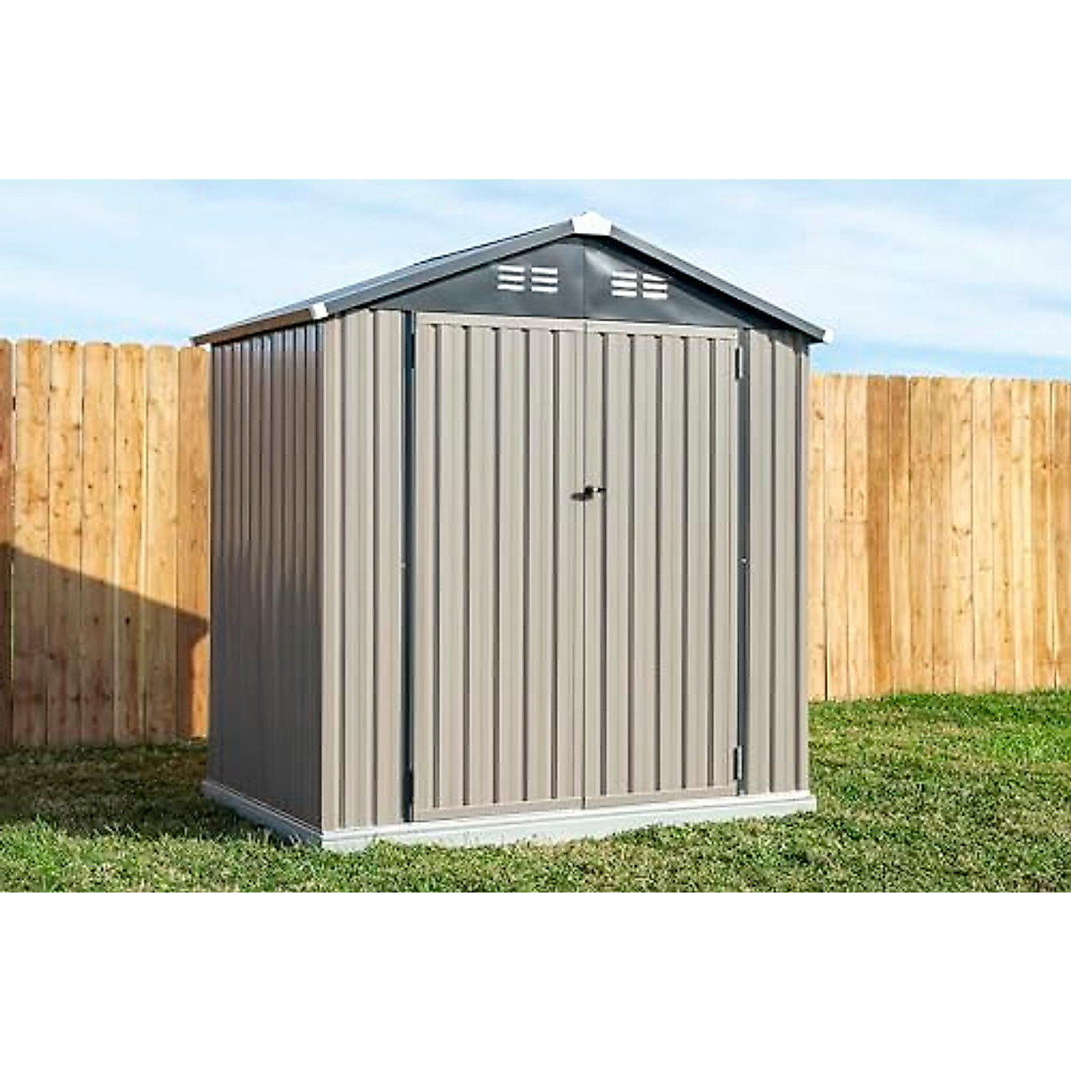 Arrow Sheds 6' x 4' Outdoor Steel Storage Shed, Tan