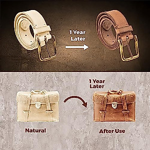 ELW Leather Blank Belt | 3-4 Oz. (1.2-1.6mm) Thickness | Size: 1-1/4"x40" (3.175x101cm) Cowhide Vegetable Tanned | Full Grain Strip, Strap | Ideal for DIY Belts for Tooling, Crafting & Stamping