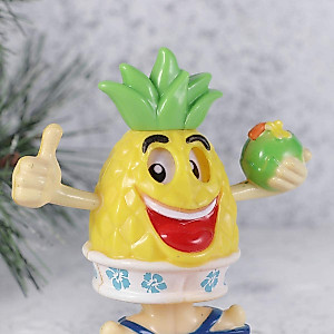 Solar Bobble Shaking Head Dancing Toy Pineapple Figure Statue Car Dash Board Ornaments for Car Vehicle Decoration