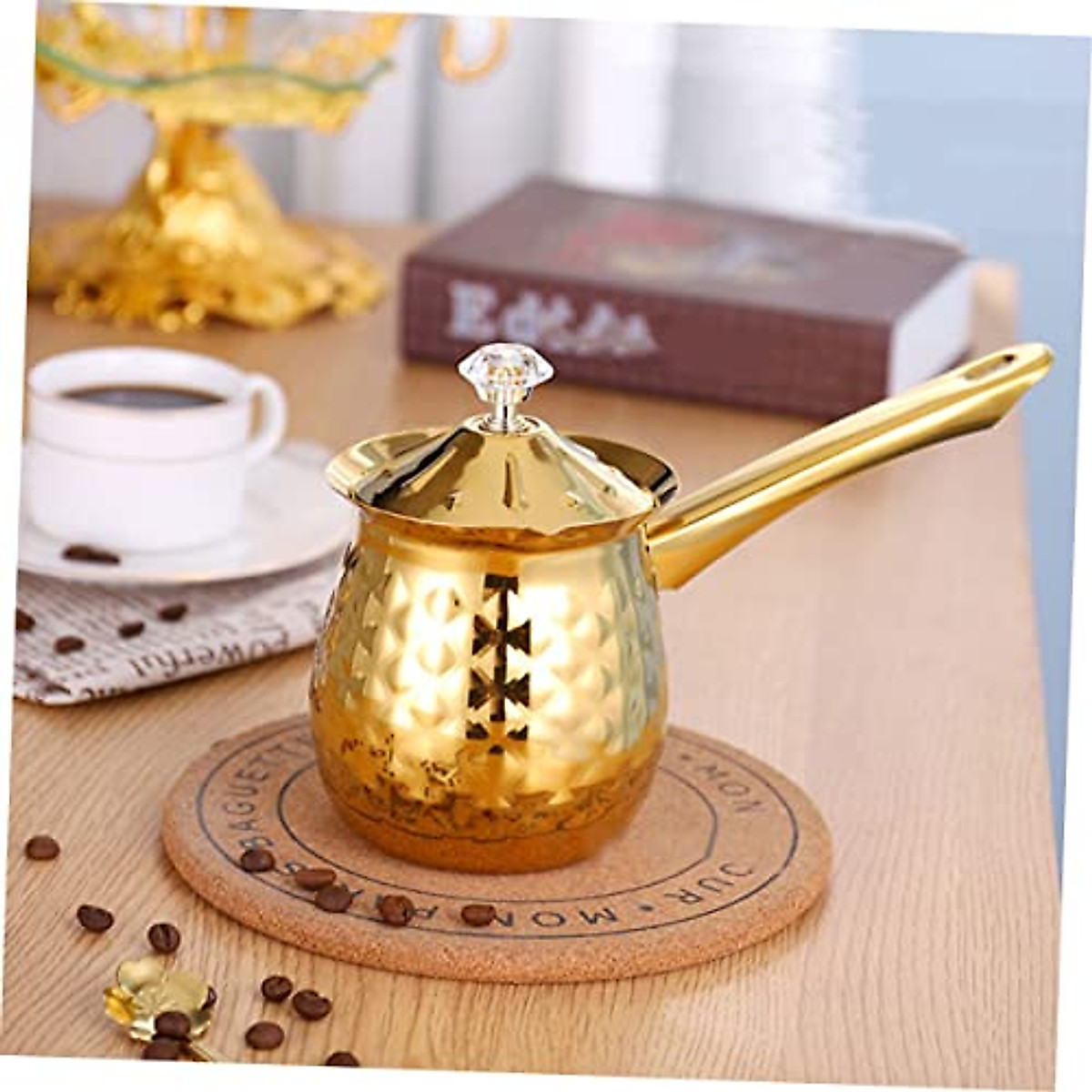 Abaodam 3pcs Stainless Steel Cup Soup Pot Frother Cup Stovetop Milk Steamer Metal Beverage Pot Small Stainless Steel Pot Stovetop Coffee Pot Non-Stick Milk Pot Multifunction Breast Milk