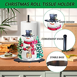 Christmas Paper Towel Holder, Christmas Snowman Weighted Paper Holder, Kitchen and Bathroom Accessories Paper Holder, Christmas Decoration (Style B)