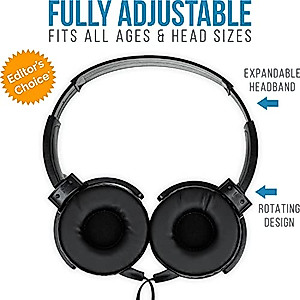 Bulk Classroom Headphones (10 Pack) - On-Ear Premium Student Bulk Headphones: Perfect for Kids, K-12 Classrooms, Schools & Class Sets (Great Value, Durable, Noise Reducing, Comfortable, Easy-to-Clean)