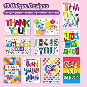 KiDEPOCH Colorful Thank You Cards 30 Pack Thank You Cards bulk 4 × 6 Inch Thank You Cards with Envelopes for Birthday, Valentines’ Day, Baby Shower, Christmas and more