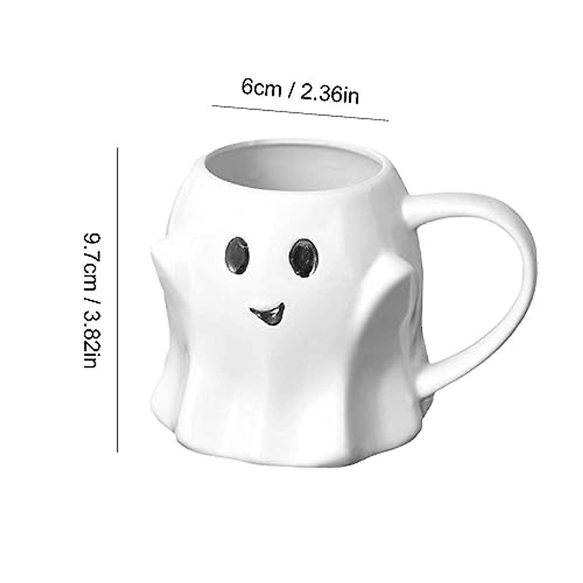 wowspeed Ghost Mug - Ghostface Mug - Halloween Coffee Mug Decor - Ceramic Ghostface Coffee Cup Halloween Offices Mug - For Tea, Milk, Coffee - Fall Autumn Gifts