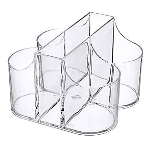 Tiger Chef 5 Compartment Clear Utensil Caddy. Organizer for Silverware Napkins Cups Tabletop Condiment for Dining Table Party Buffet Entertaining Picnics BBQ