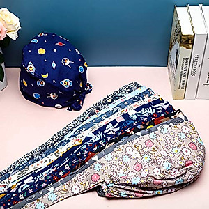12 Pieces Women Working Caps with Buttons and Sweatband Adjustable Bouffant Hats Unisex Tie Back Hats Disposable Surgical Caps Beanie Headband Medical Head Face Mask for Nurse