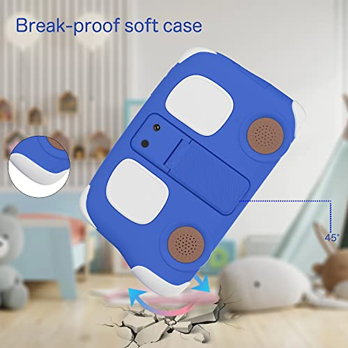 ATOZEE 8 Inch Kids Tablet, Android 11 Toddler Tablet, 32GB ROM+2GB RAM, Quad-core Processor, 1280x800 IPS HD Eye-Care Touchscreen, 8MP Camera Tablets PC with Silicone Case