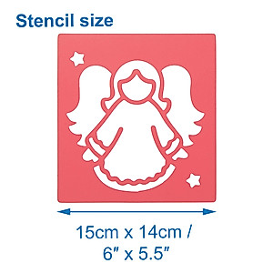 Baker Ross EF298 Christmas Stencils Set of 6 - Festive Painting Crafts for Kids Personalization Art Activities