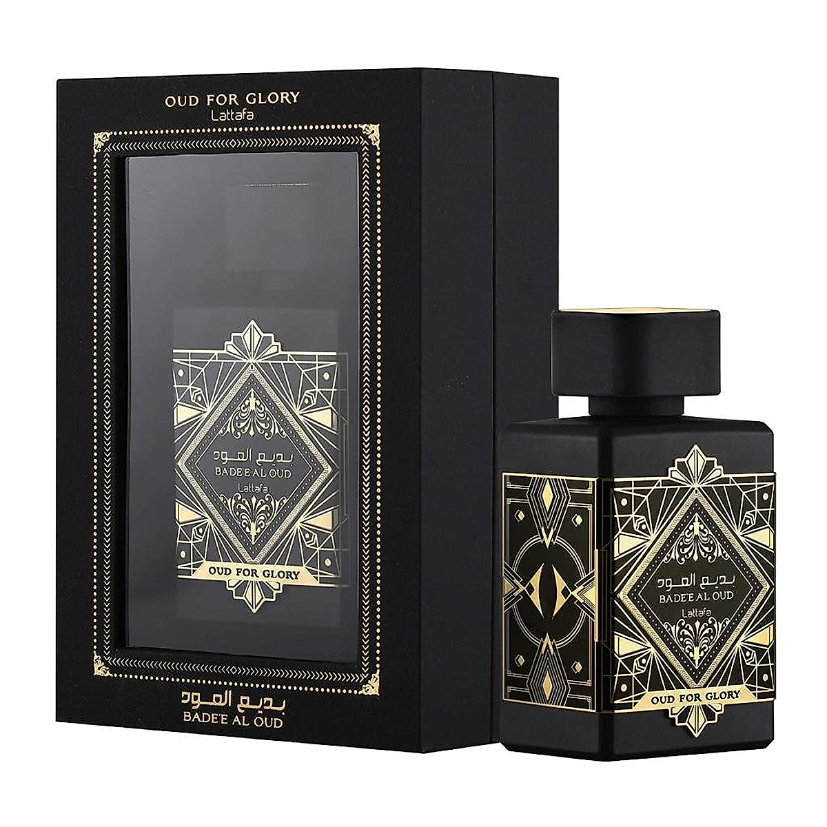 Lattafa Fakhar 3-Piece Set for Unisex, (3.4 Oz Bade'e Al Oud For Glory+ 3.4 Oz Ana Abiyedh Rouge + 3.4 Oz Maahir Black Edition)