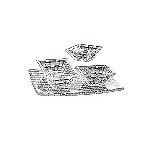 Nachtmann Bossa Nova Collections, 4 Piece Serving Set, Crystal Glass Serving Dishes for Cheese, Crackers, Fruits, and Appetizers, Platter, Square and Rectangular Bowls