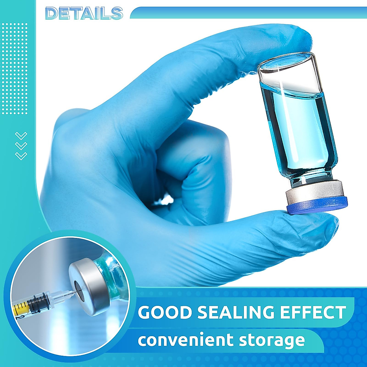 Lallisa 50 Pack Glass Vials Clear Glass Headspace Vials with Plastic-Aluminum Flip Caps and Rubber Stoppers Flat Bottom Lab Vial Sealed Sample Vials
