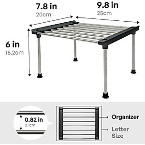 Carrotez Stackable Pantry Cabinet Organizer Set of 2, Pantry Organization and Storage, Cabinet organizers and Storage, Pantry Storage Shelf Organizer, Kitchen Cabinet Organizer, Black 9.8 x 7.8 x 6.1