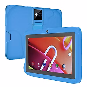 Naroote Reading Tablet, Blue Dual Camera 7 Inch Tablet Octa Core CPU HD IPS Screen 6000mAh for Education (Blue)