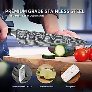 AIXIHOM Kitchen Chef Knife 8 inch Japanese Chefs Knife,Professional Chef Knives for Cooking,Carbon Stainless Steel Sharp Cutting Knife with Ergonomic Handle & Gift Box