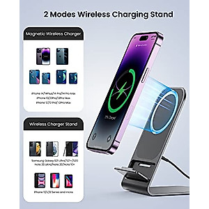 DSUSMA 15W Magnetic Wireless Charger Compatible with MagSafe Charger/iPhone 14/14 Pro/14 Plus/14 Pro Max/iPhone 13/13 Pro/13 Pro Max/iPhone 12 Series, with 20W Power Charger+5ft Charger Cable(Black)