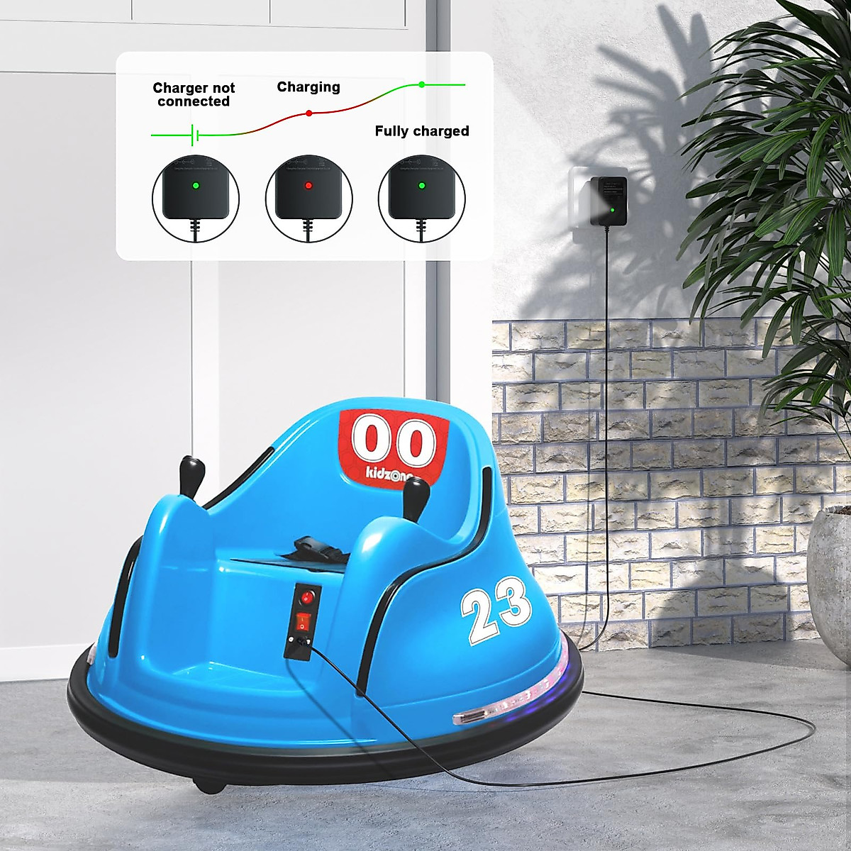 Charger for Kidzone Bumper Car, Flybar, Hello Kitty, Best Choice Products, Kid Trax, Dynacraft, Spider-Man, Toddler, 6V Battery Charger Child Kids Ride On Car Toys, 1.8M, Overheat Protection