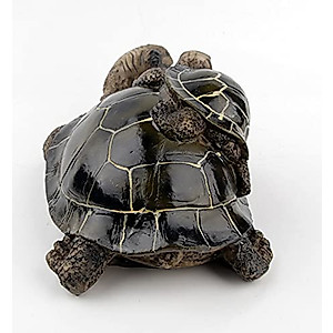 ABEESEA Sea Turtle Figurine Statue Garden Sea Turtle Animal Statue Indoor Outdoor Pond Decor - Mother and Child Turtle