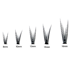 1Tray,400-count Beauty Nature Long Fishtail Style Individual Fake False Eyelashes Clusters Mixed 8-16mm High Volume 3D Eye Lashes Extensions Makeup Tools (8-16MM)