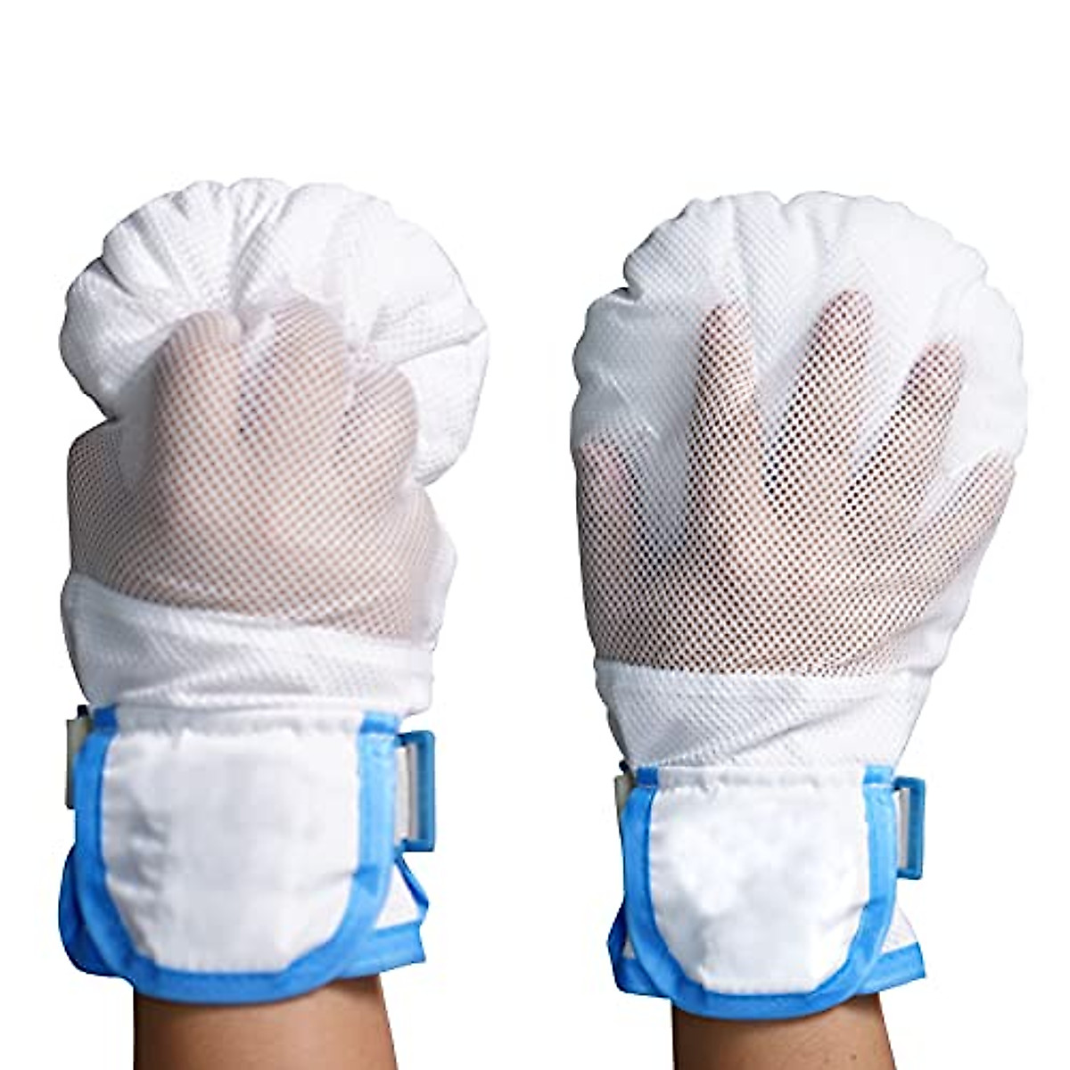Wisexplorer Medical Hand Restraints Safety Mitts Glove for Dementia Elderly and Patients, Fingers Separated Design with Breathable Mesh and Thick Sponge