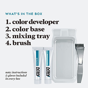 Just For Men Mustache & Beard, Beard Dye for Men with Brush Included for Easy Application, With Biotin Aloe and Coconut Oil for Healthy Facial Hair - Jet Black, M-60, Pack of 1