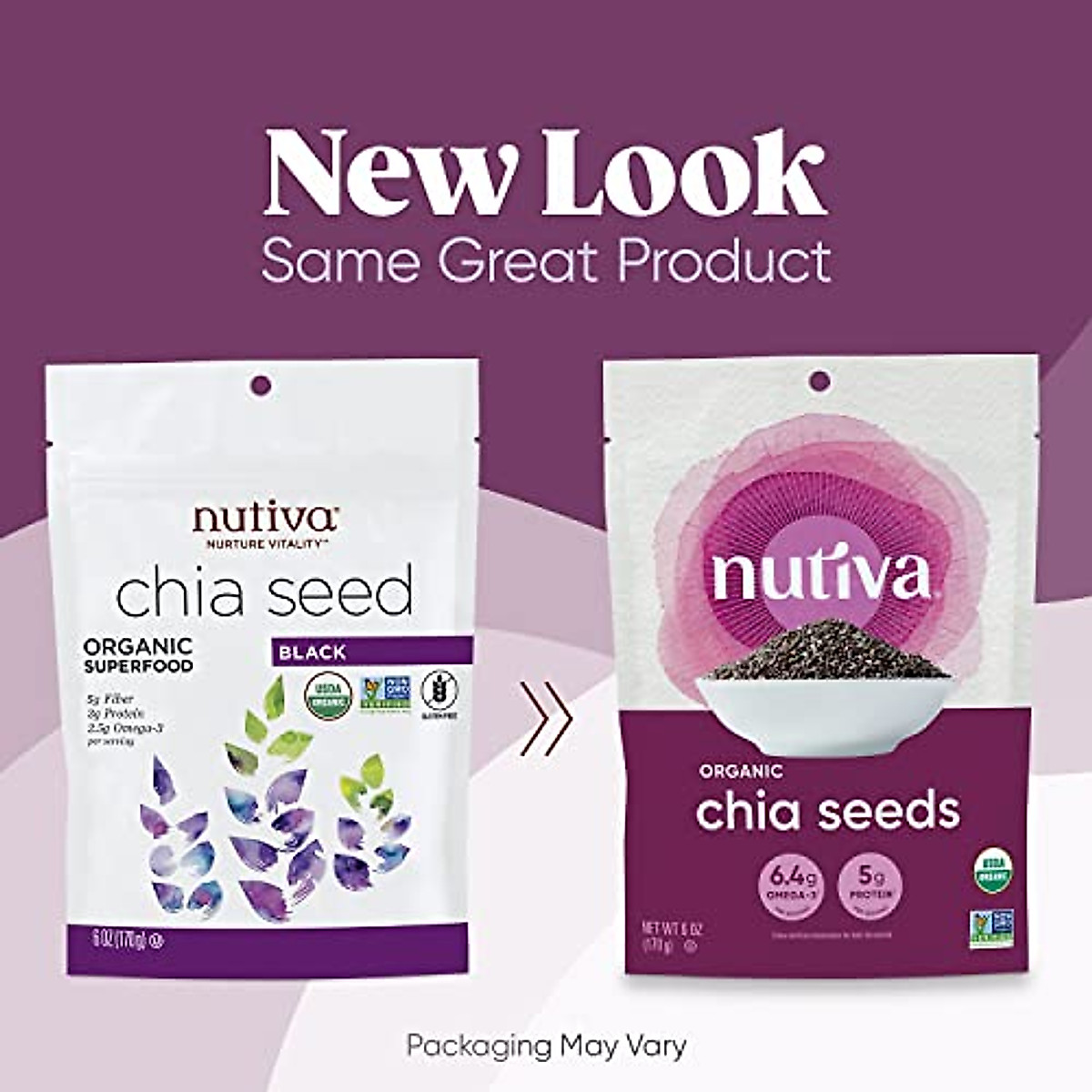Nutiva Organic Premium Raw Black Chia Seeds, 6 Oz, USDA Organic, Non-GMO, Whole 30 Approved, Vegan, Gluten-Free & Keto, Nutrient-Dense Seeds with 3g Protein & 5g Fiber for Salads, Yogurt & Smoothies