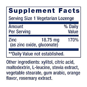 Life Extension Zinc Lozenges – Citrus-Orange Flavor – For Healthy Protein Synthesis & Immune Health - Inflammation Management Supplement - Gluten-Free, Non-GMO – 60 Vegetarian Lozenges
