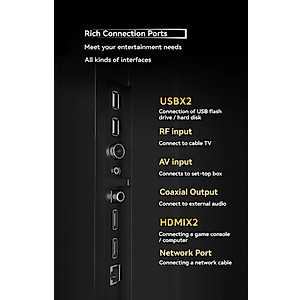 GTUOXIES 108 Inch Smart UHD 4K TV, 3840x2160 Displays; TS108TD, Full Array LED Backlight, Incredible Depth, Richness and Detail