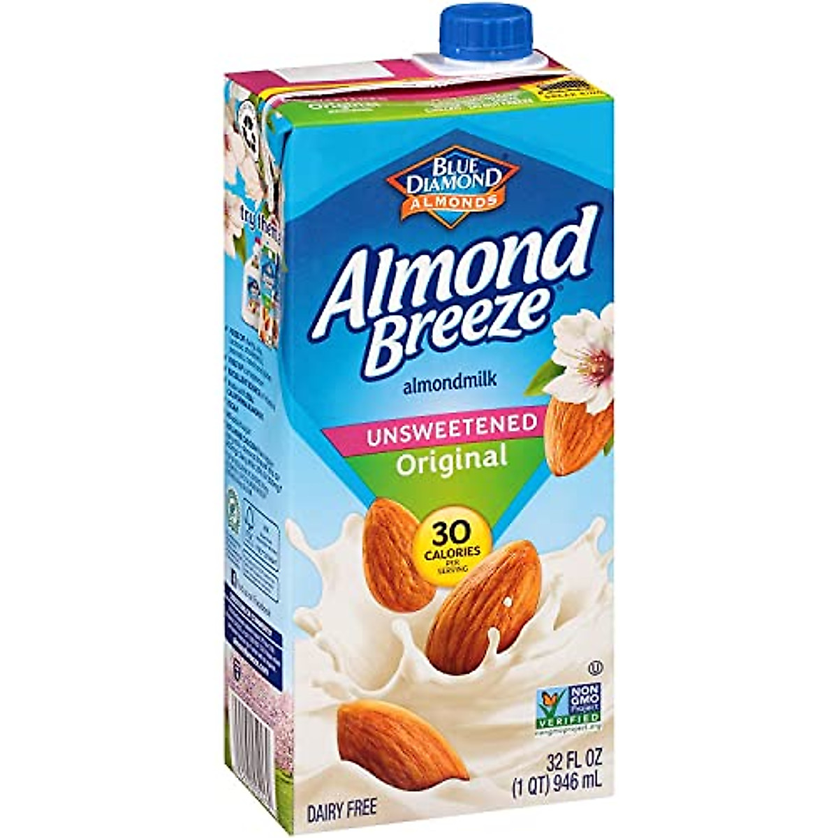 Almond Breeze Dairy Free Almondmilk Unsweetened Original 32 Oz Boxes, 6 Count