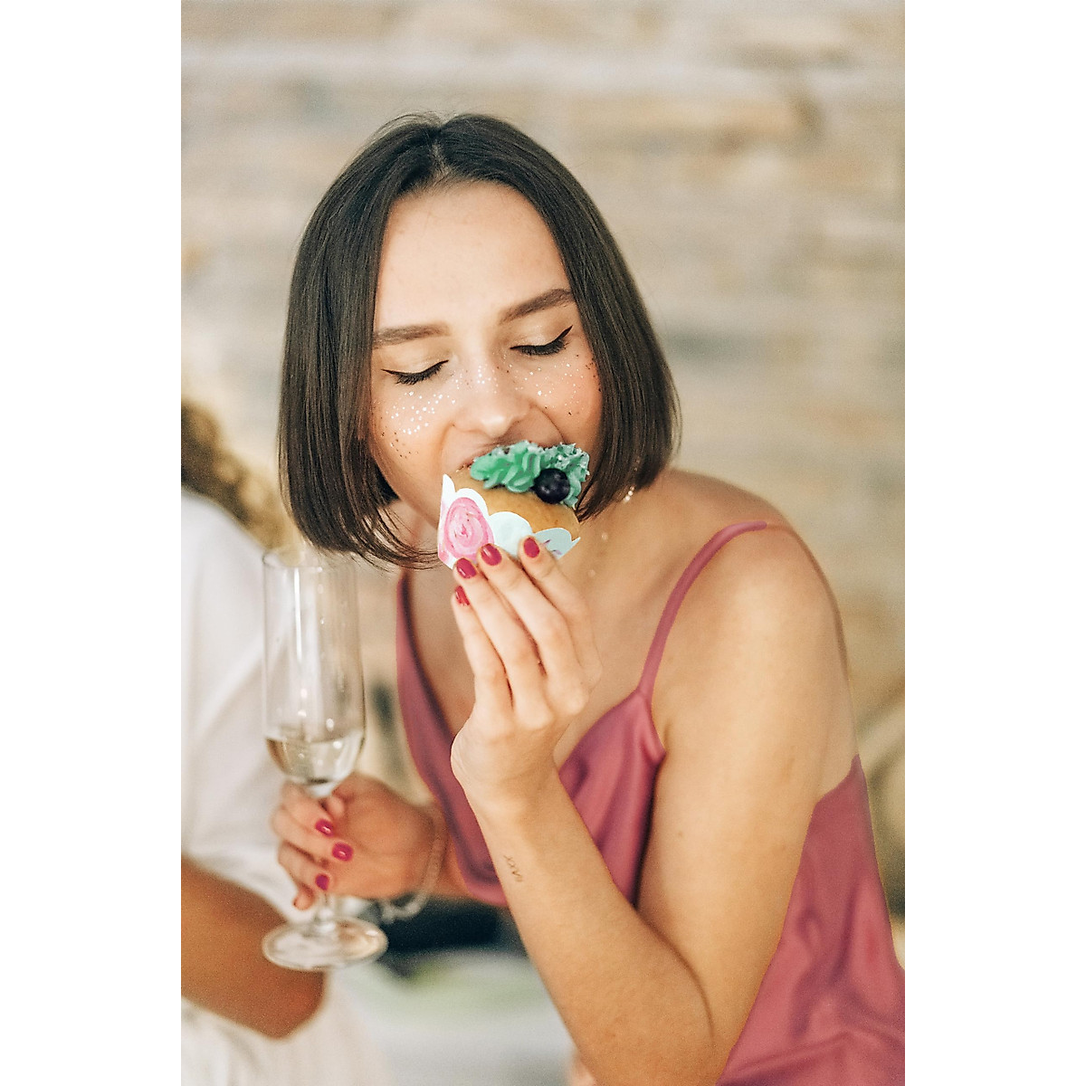 Pink Blush and Gold Party Cupcake Wrappers, 1st Birthday, Fairy Princess Birthday Parties, Sweet 16, Floral, Baby Shower Decorating Supplies, Bridal Shower, Wedding Cupcake Holder - 24 Count