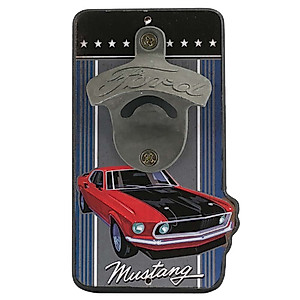 Ford Mustang Wall Bottle Opener - Vintage Ford Mustang Bottle Opener Made with Wood and Cast Metal - Great Gift Idea