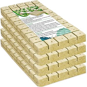 Halatool 1 Inch Rockwool Cubes Garden Stonewool Grow Cubes Starter Plugs for Hydroponics Soilless Cultivation Clone Plants Germination Start (4 Sheets of 200 Cubes)