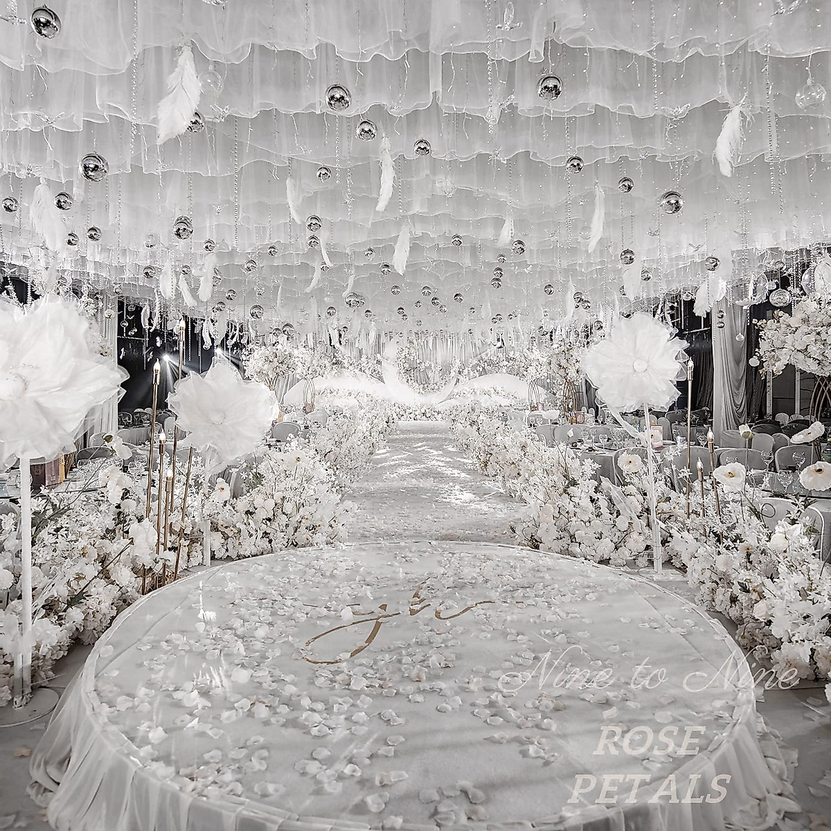 Nine to Nine Pack of 1000 Rose Petals, Artificial Flowers for Decoration Wedding Party(Royal Blue)