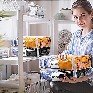 Set of 20 Clear Zippered Storage Bags Sheet Bags for Storage Sweater Storage Bags Zippered Cloth Bag with Handle Pocket for Bed Sheet Sweaters Blankets Throws Pillows Crafts, 11 x 15 x 4 Inch