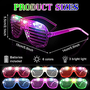Maitys LED Light Up Glasses Luminous Led Headband Set LED Cat Ear Headband Bunny Ears Headband Crown Headband Colorful Glowing Sunglasses Glow in The Dark Party Favors Birthday Supplies (72 Pcs)