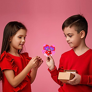 Winlyn 24 Sets Valentine's Day Craft Kits Foam Hearts to Animal Shape Ornaments Sets DIY Heart Dog Cat Owl Fish Butterfly Bee llama Bunny Decorations for Kids Valentine Spring Party Art Activity