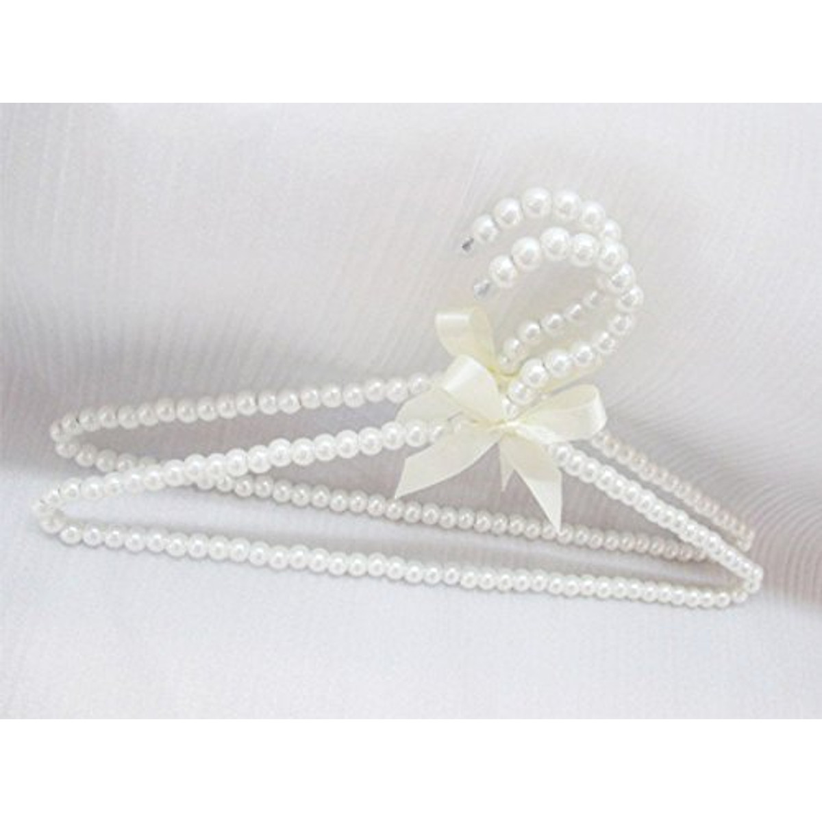 10 Pack Pearl Beads Metal Elegant Clothes Hangers Standard Hangers (White)