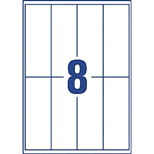 Avery Zweckform J8875-5 Printable Magnetic Sheets with Special Coating 50 x 140 mm 5 Sheets / 40 Labels White