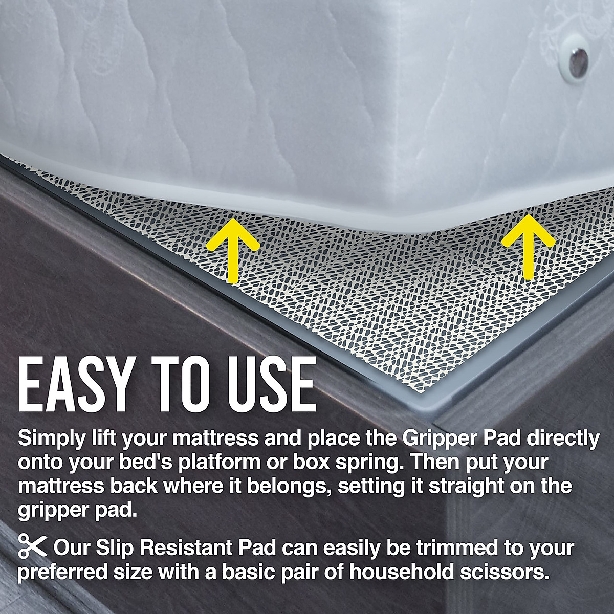 Nevlers Full Size 72"x48" Mattress Slide Stopper | 6 Ft x 4 Ft Anti Slip Mattress Gripper Full Bed | Open Weave PVC Non Slip Mattress Pad | Non Slip Pad Mattress Stoppers to Prevent Sliding & Slipping