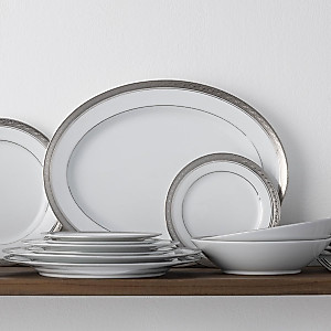 Noritake Crestwood Platinum 14-Inch Medium Oval Serving Platter