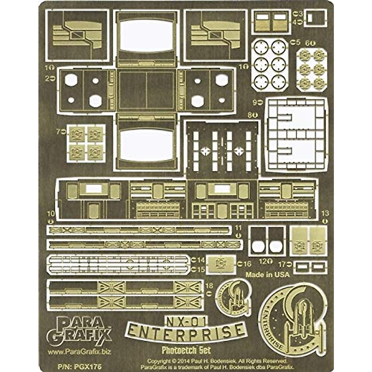 Star Trek - NX-01 Enterprise Photoetch Set for Polar Lights - 1/350 Scale - PGX176